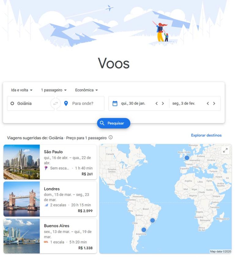 Google Flights: encontre a passagem aérea mais barata no Google Voos